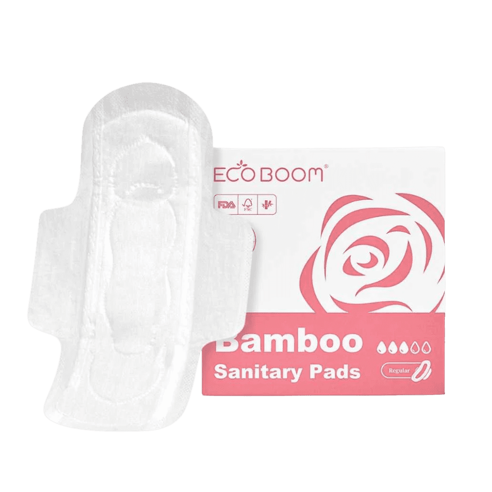 Eco Boom Bamboo Sanitary Pads Regular - 8pcs - Heal Health Warehouse